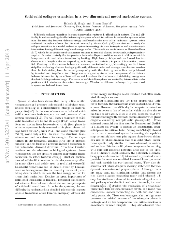 (PDF) Solid-solid collapse transition in a two dimensional model ...
