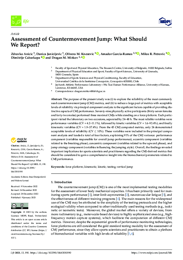 (PDF) Assessment of Countermovement Jump: What Should We Report?