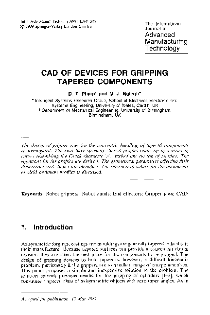 (PDF) Advanced Manufacturing Technology CAD OF DEVICES FOR GRIPPING ...