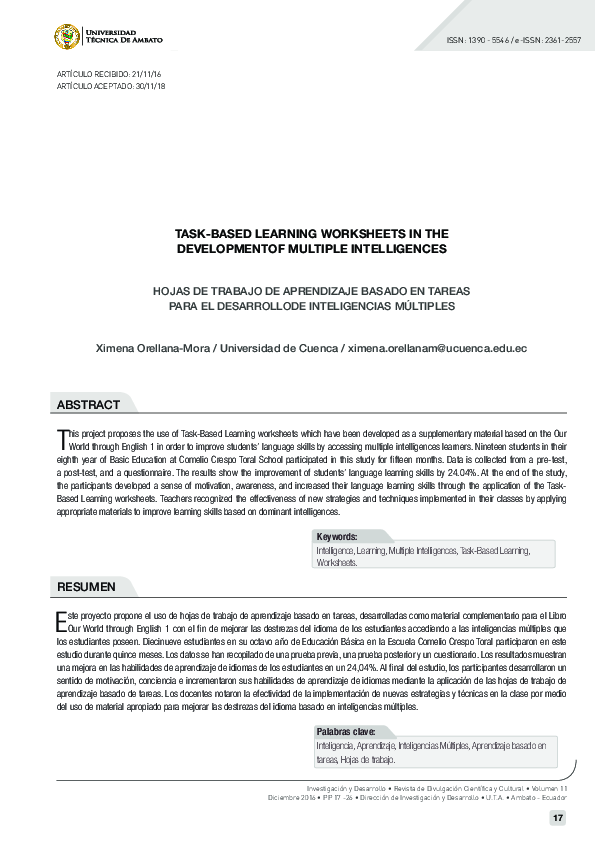 (PDF) Task-Based Learning Worksheets in the Developmentof Multiple ...