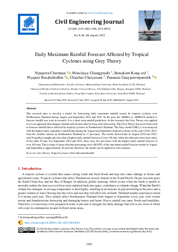 (PDF) Daily Maximum Rainfall Forecast Affected by Tropical Cyclones ...