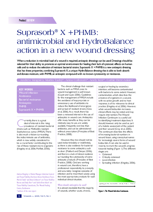 (PDF) Suprasorb ® X +PHMB: antimicrobial and HydroBalance action in a ...