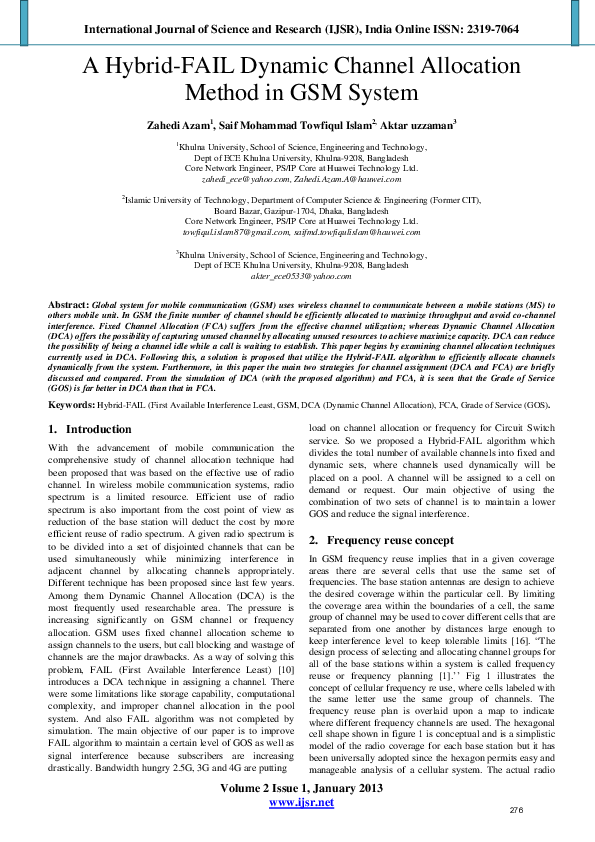 (PDF) A Hybrid-FAIL Dynamic Channel Allocation Method in GSM System