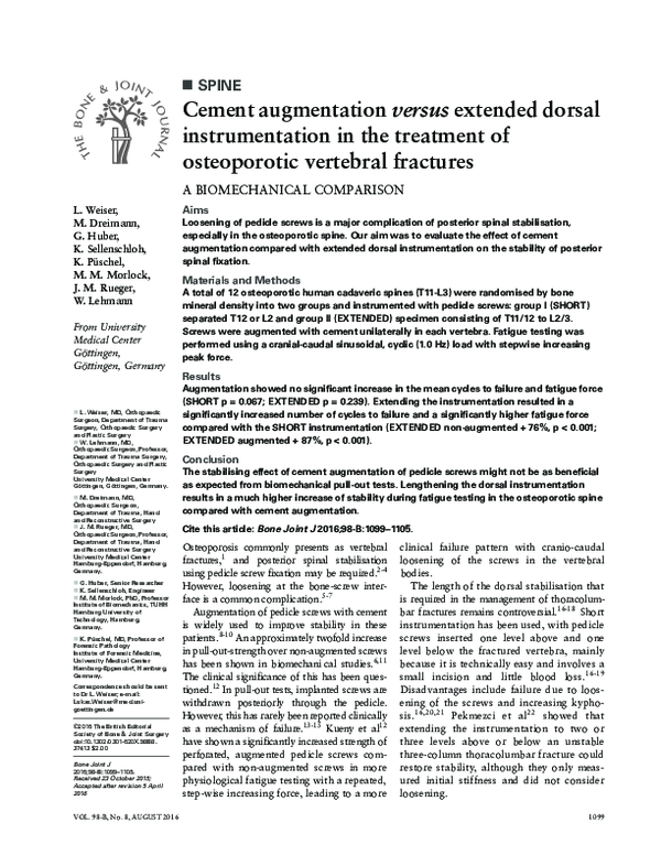 (PDF) Cement augmentation versus extended dorsal instrumentation in the treatment of ...