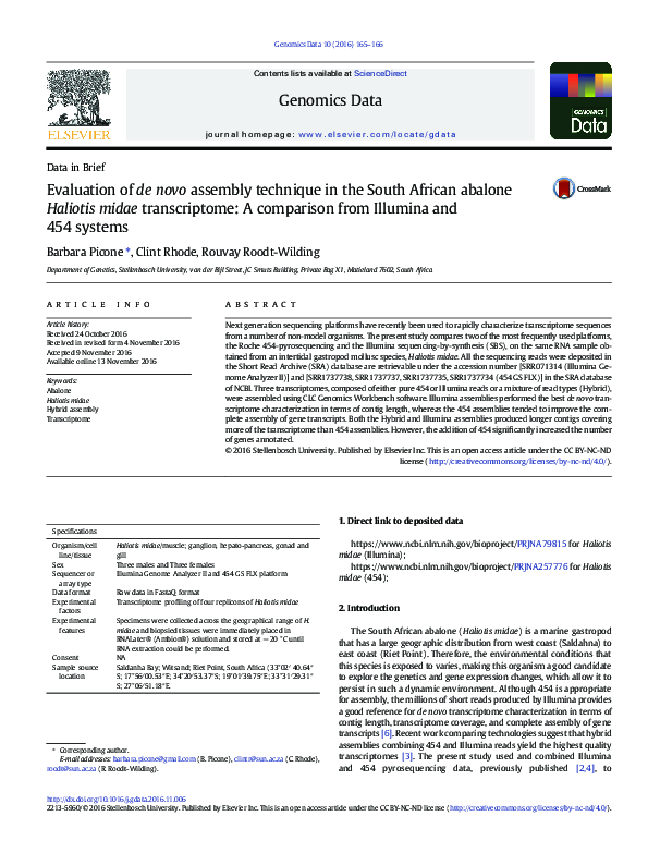(PDF) Evaluation of de novo assembly technique in the South African ...