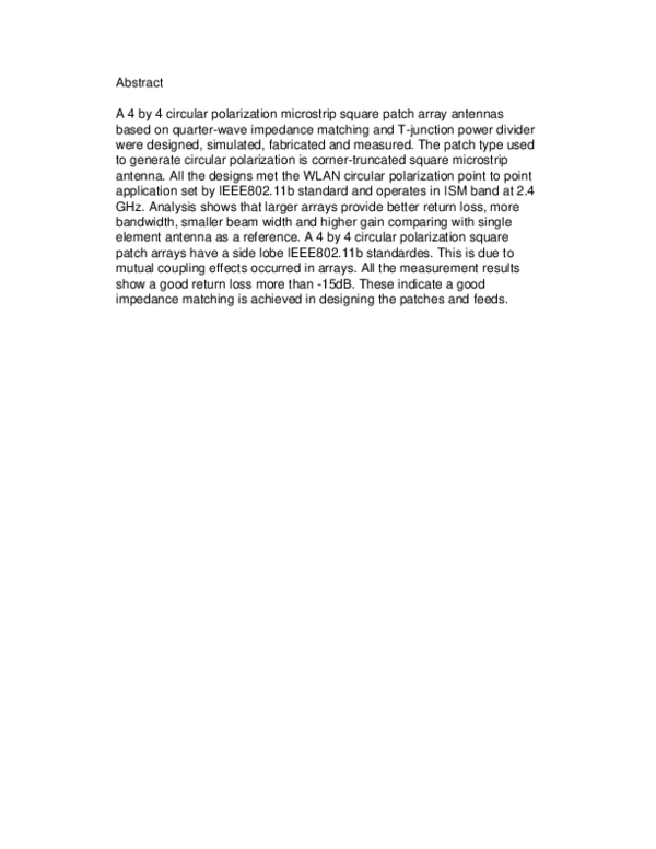 Pdf Circular Polarization Array Antenna