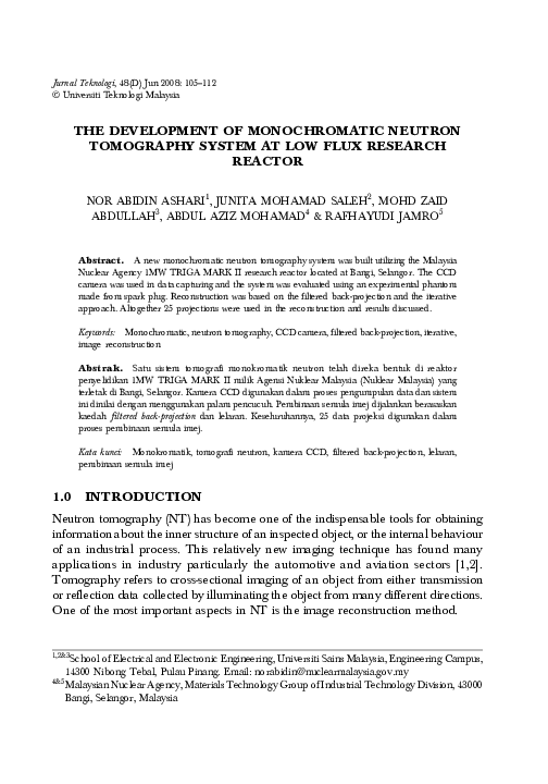(PDF) Monochromatic Neutron Tomography System Design