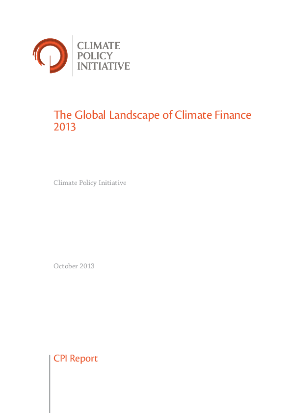 (PDF) The Global Landscape of Climate Finance 2013