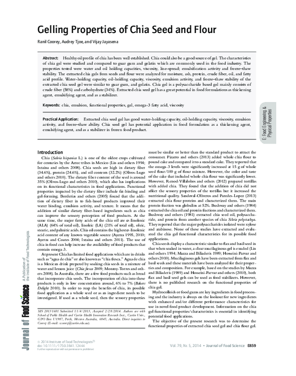 (PDF) Gelling Properties of Chia Seed and Flour