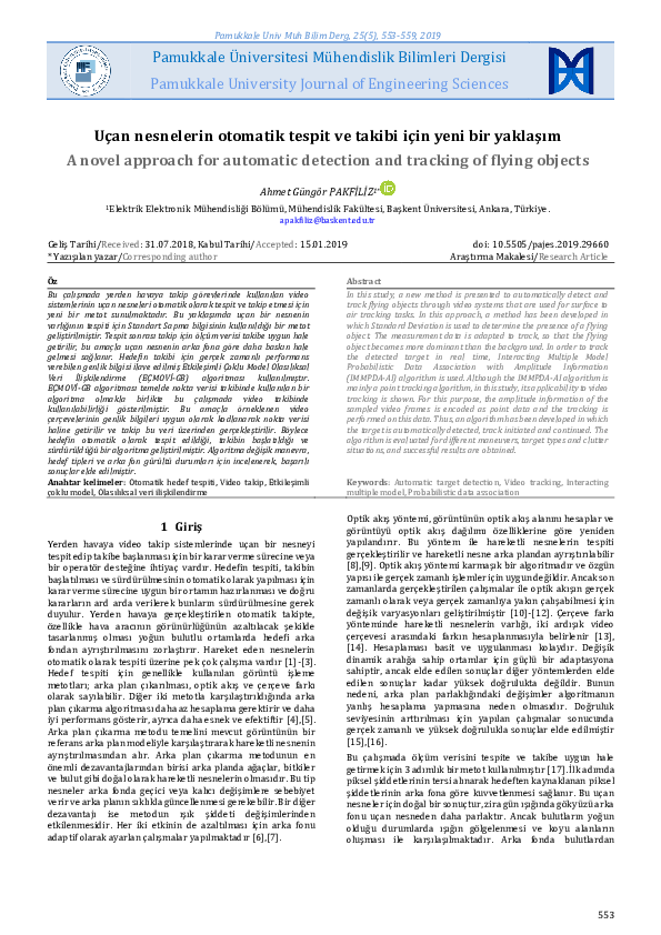 Pdf A Novel Approach For Automatic Detection And Tracking Of Flying