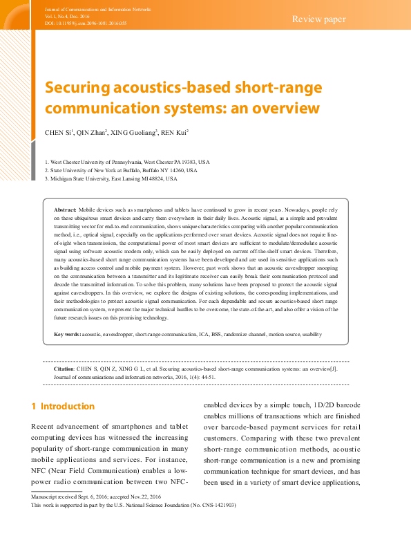 (PDF) Securing acoustics-based short-range communication systems: an ...