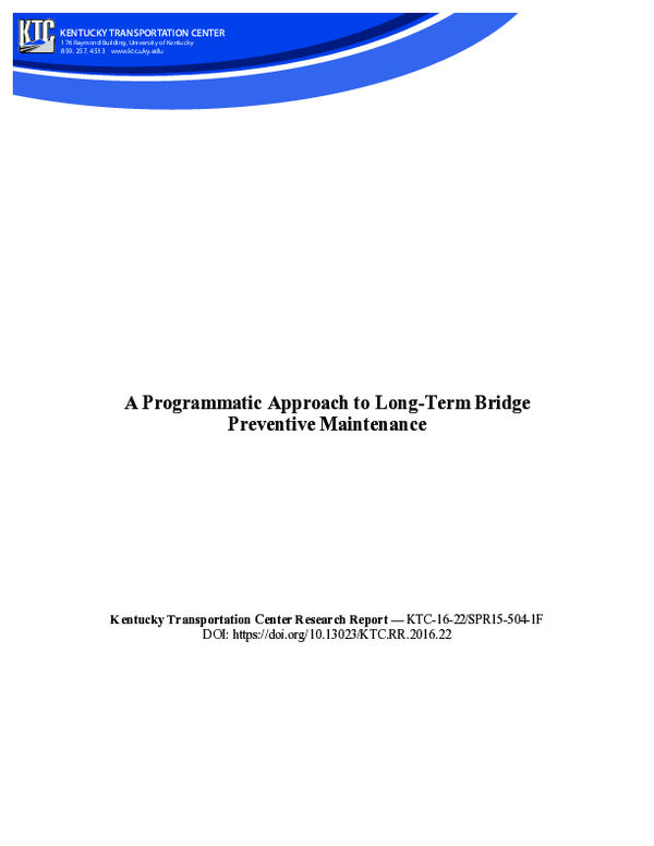 (PDF) A programmatic approach to long-term bridge preventive maintenance