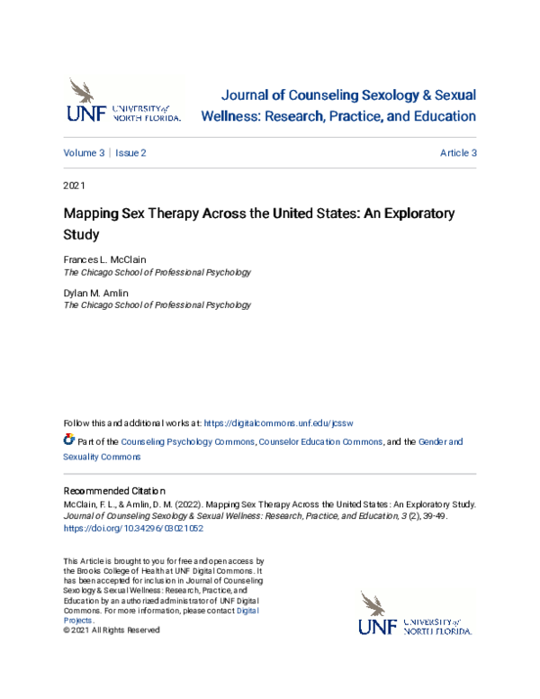 (PDF) Mapping Sex Therapy Across the United States: An Exploratory Study