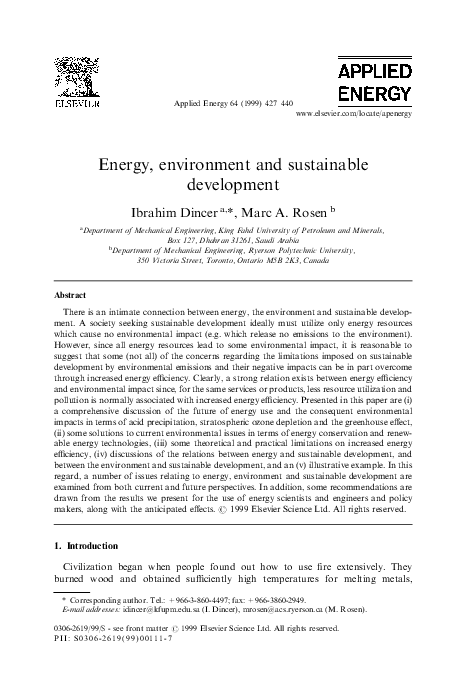 (PDF) Energy, environment and sustainable development