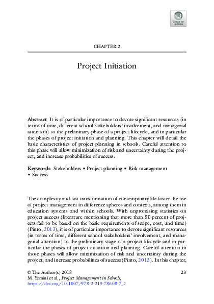(PDF) Project Initiation