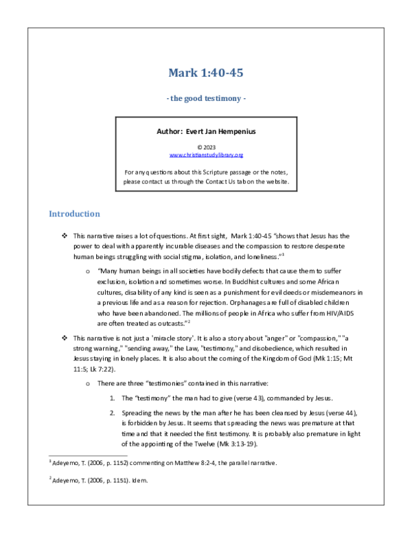 (PDF) Mark 1:40-45
