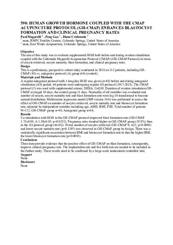 (PDF) HGH-CMAP Protocol Boosts Blastocyst and Pregnancy