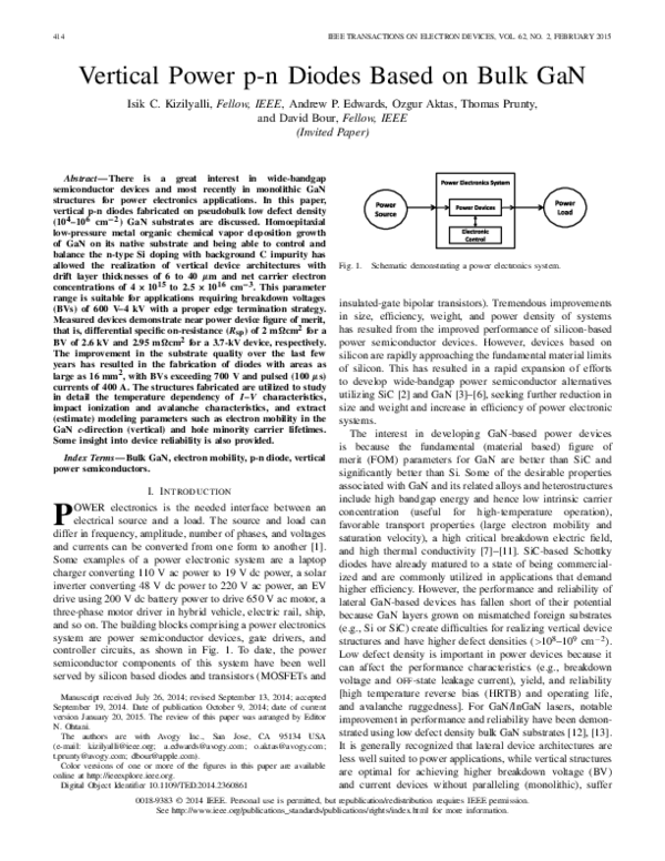 (PDF) Vertical Power p-n Diodes Based on Bulk GaN