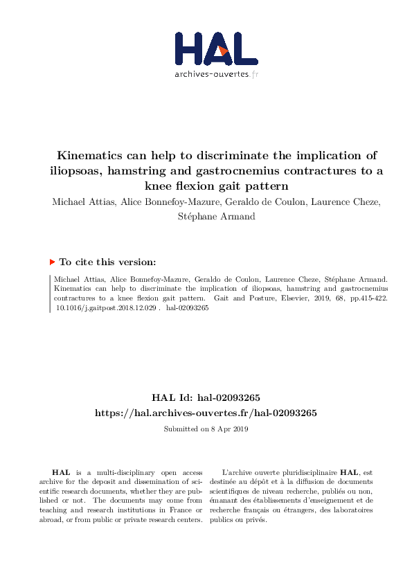 (PDF) Kinematics can help to discriminate the implication of iliopsoas ...