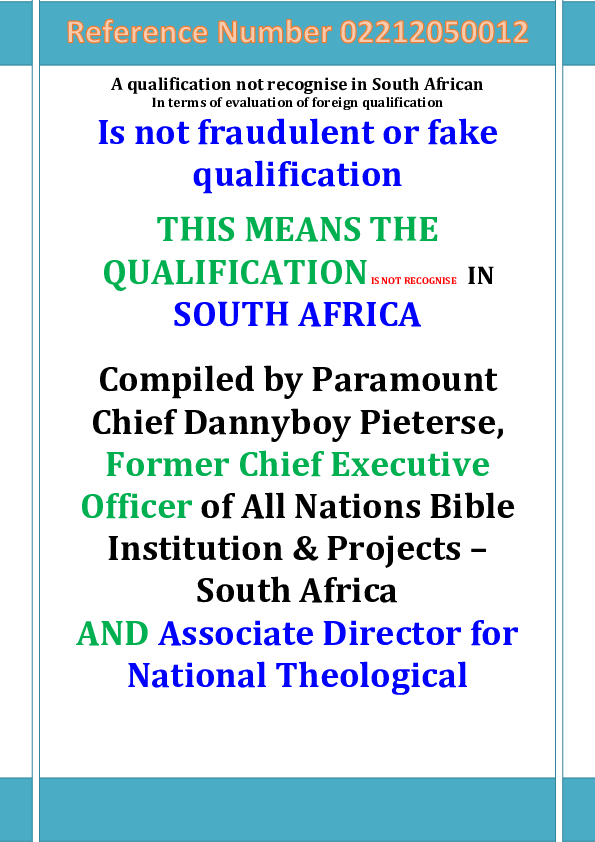 (PDF) No fraudalent or fake qualification