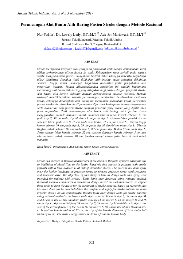 (PDF) Perancangan Alat Bantu Alih Baring Pasien Stroke dengan Metode ...