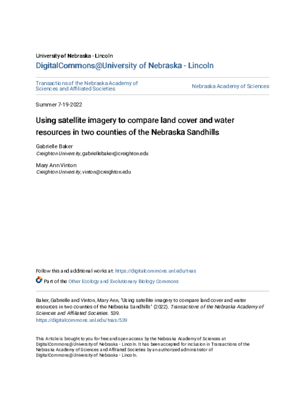 (PDF) Using satellite imagery to compare land cover and water resources ...