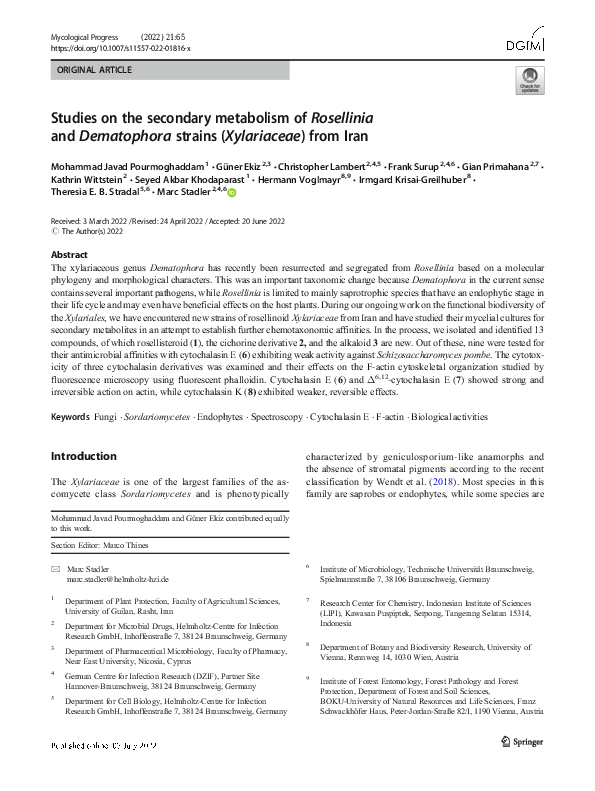 (PDF) Studies on the secondary metabolism of Rosellinia and Dematophora ...