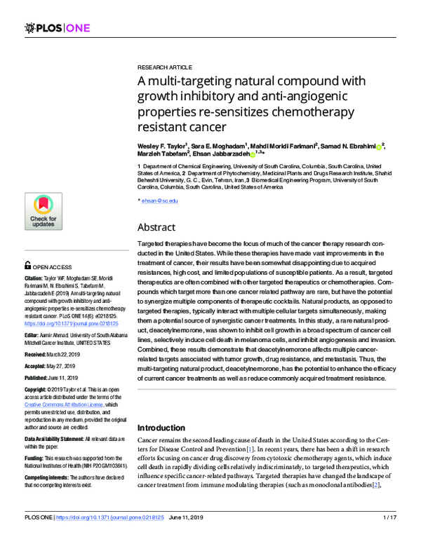 (PDF) A multi-targeting natural compound with growth inhibitory and ...