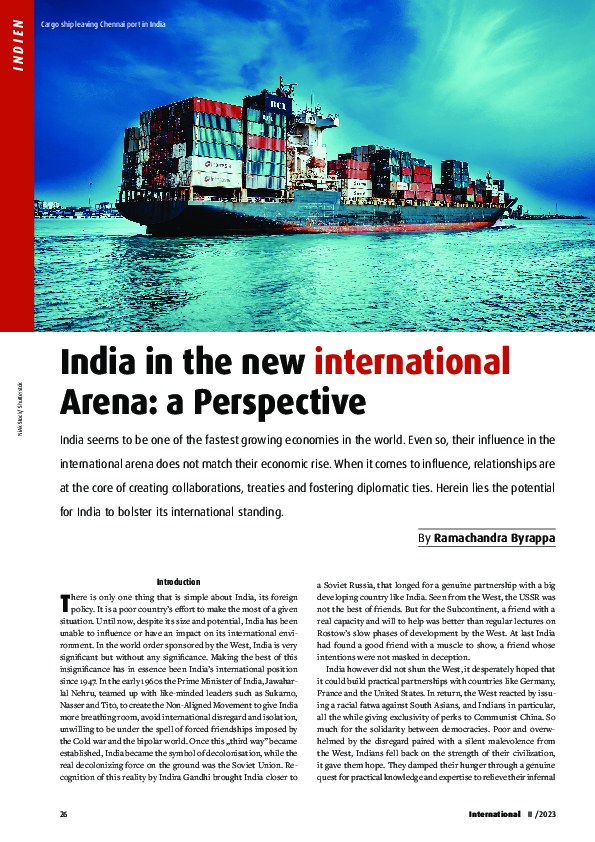 (PDF) INDIA IN THE NEW INTERNATIONAL ARENA: A PERSPECTIVE