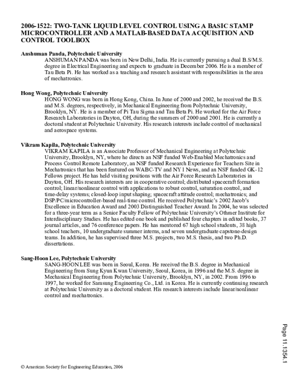 (PDF) Two-Tank Liquid Level Control with MATLAB