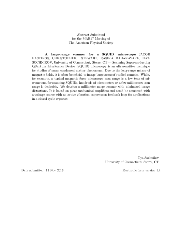 (PDF) A large-range scanner for a SQUID microscope