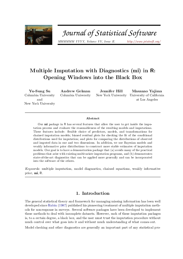(PDF) Multiple Imputation with Diagnostics (mi) inR: Opening Windows into the Black Box ...