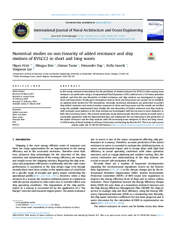 (PDF) Numerical studies on non-linearity of added resistance and ship ...