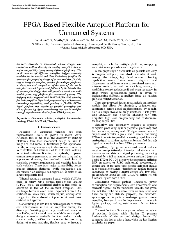 (PDF) FPGA based flexible autopilot platform for unmanned systems