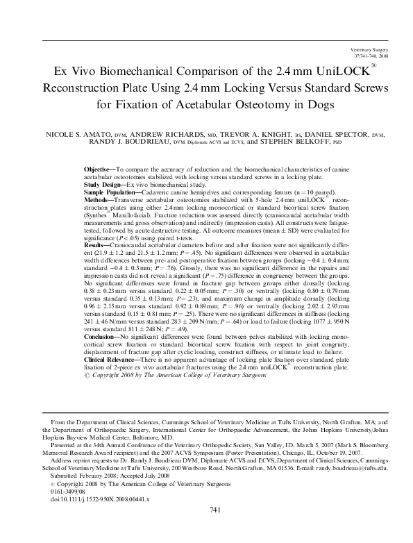 (PDF) Ex Vivo Biomechanical Comparison of the 2.4 mm UniLOCK ...