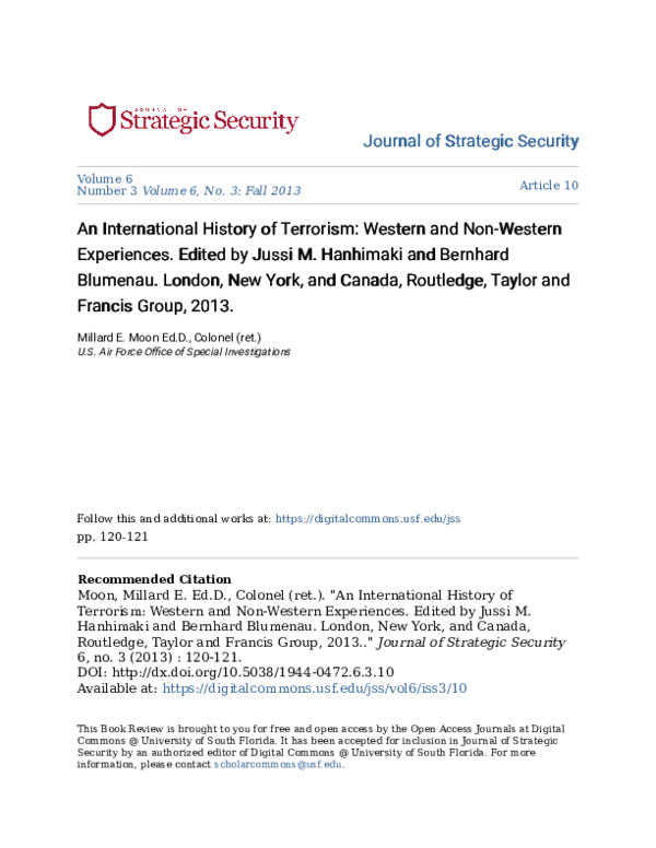 (PDF) An International History of Terrorism: Western and Non-Western ...