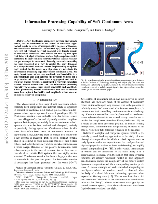 (PDF) Information Processing Capability of Soft Continuum Arms | Estefany Torres - Academia.edu