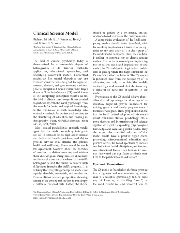 (PDF) Clinical Science Model