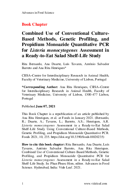 (PDF) Combined Use of Conventional Culture-Based Methods, Genetic ...