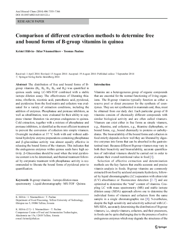 (PDF) Comparison of Different Extraction Methods to Determine Phenolic ...