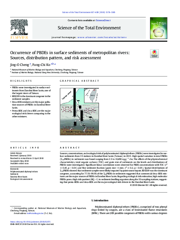 (PDF) Occurrence of PBDEs in surface sediments of metropolitan rivers ...