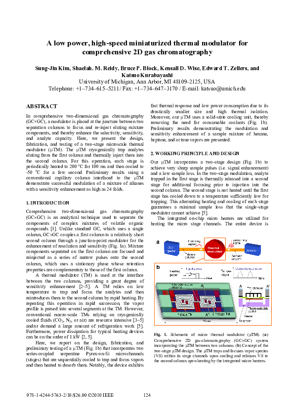 (PDF) A low power, high-speed miniaturized thermal modulator for comprehensive 2D gas chromatography