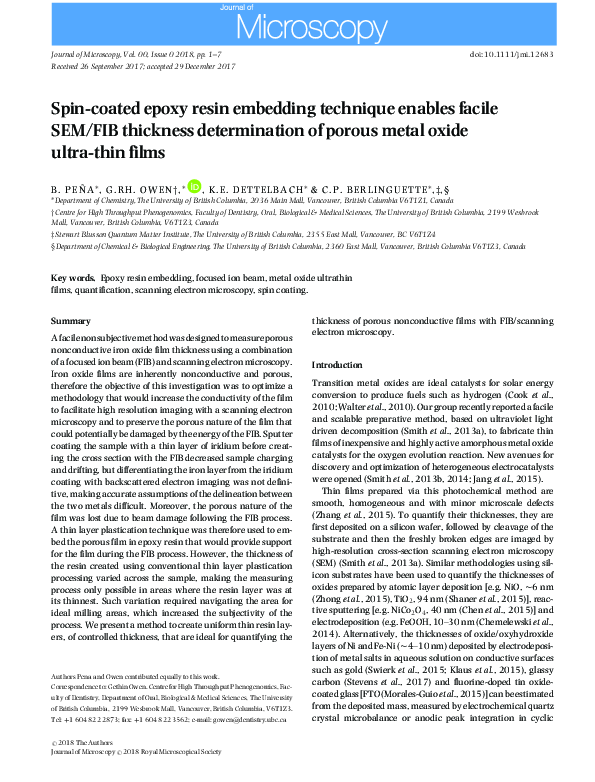 (PDF) Spin-coated epoxy resin embedding technique enables facile SEM ...