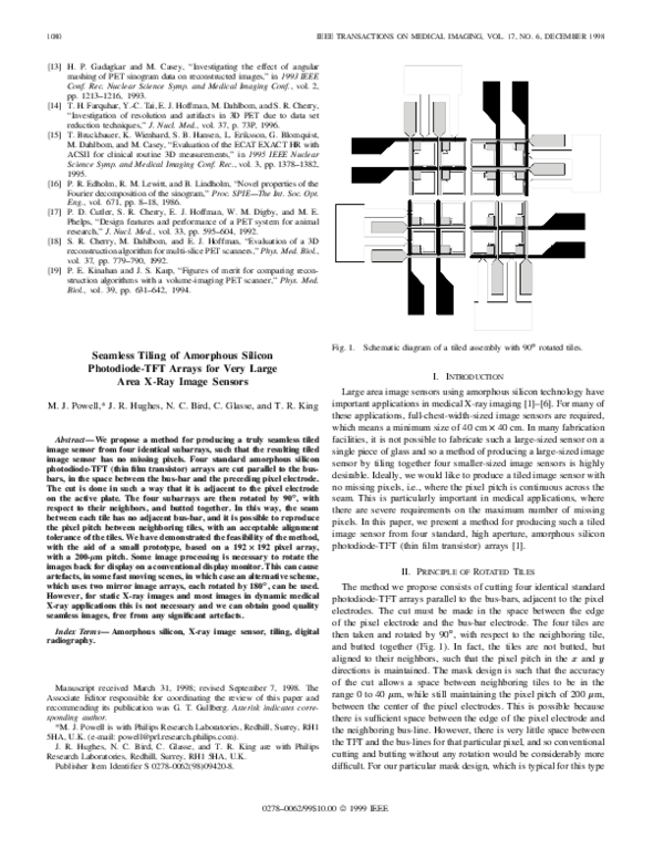 Pdf Seamless Tiling Of Amorphous Silicon Photodiode Tft Arrays For Very Large Area X Ray Image