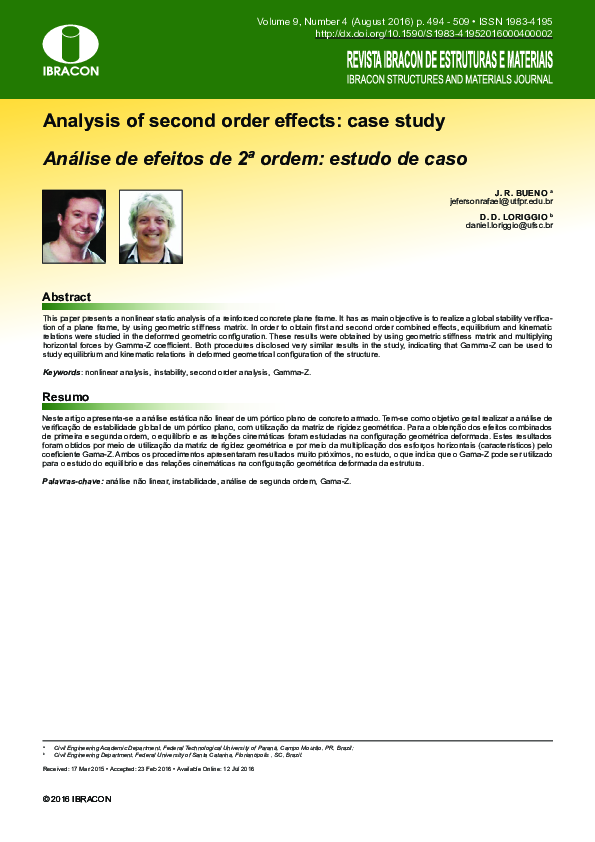 (PDF) Analysis of second order effects: case study