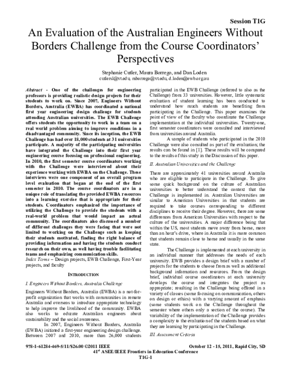 (PDF) An evaluation of the Australian engineers without borders ...