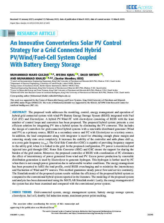 Pdf An Innovative Converterless Solar Pv Control Strategy For A Grid