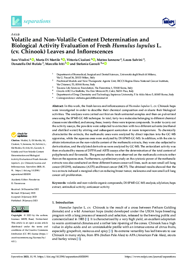 (PDF) Volatile and Non-Volatile Content Determination and Biological ...