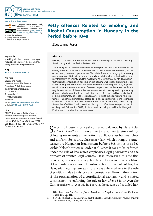 (PDF) Petty offences Related to Smoking and Alcohol Consumption in ...