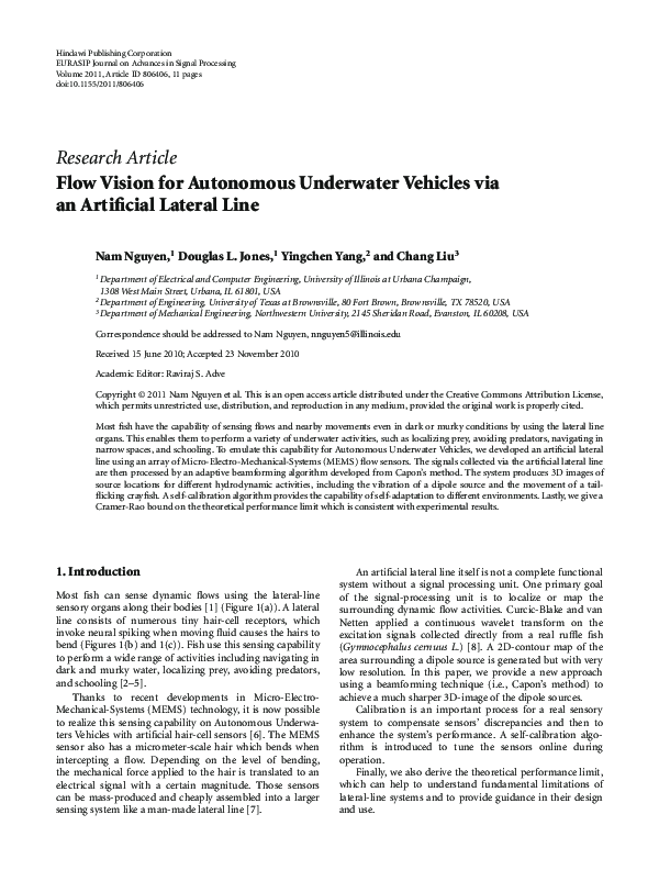 (PDF) Flow Vision for Autonomous Underwater Vehicles via an Artificial ...